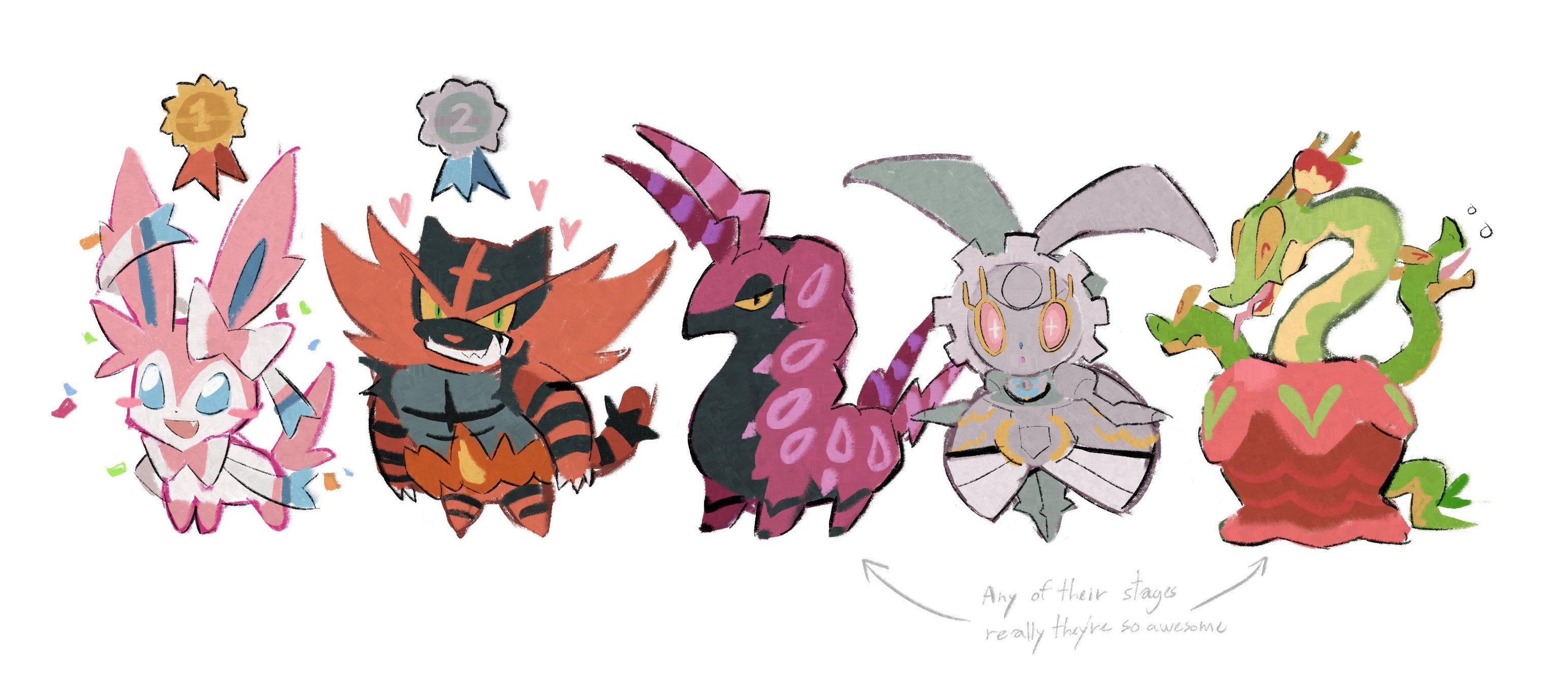 ryulveon, hydrapple, incineroar, magearna, magearna (normal), scolipede ...