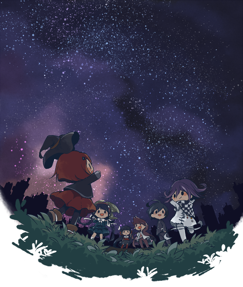 hitofutarai, chabashira tenko, harukawa maki, momota kaito, oma kokichi ...