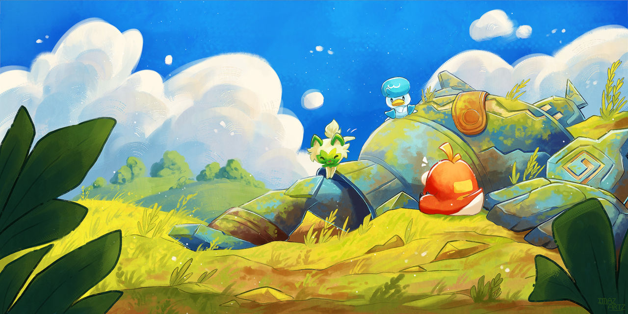 imazartz, fuecoco, golurk, quaxly, sprigatito, nintendo, pokemon ...