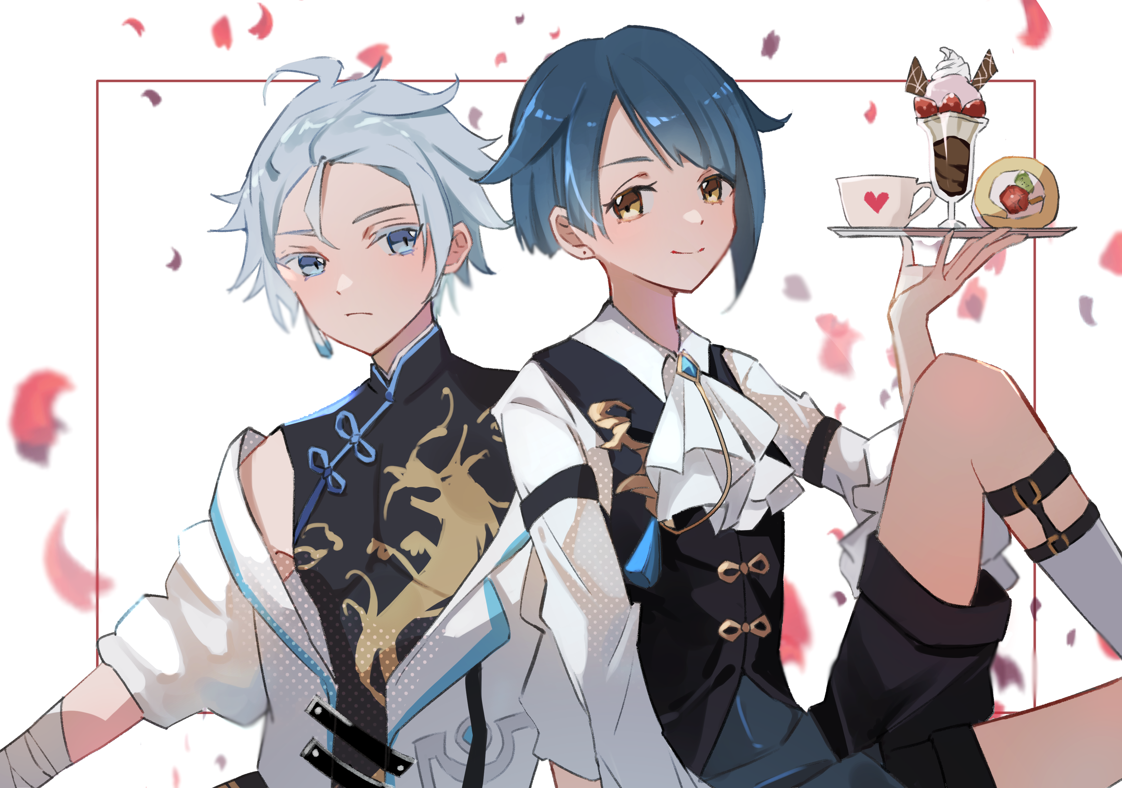 yui 4293, chongyun (genshin impact), xingqiu (genshin impact), genshin ...