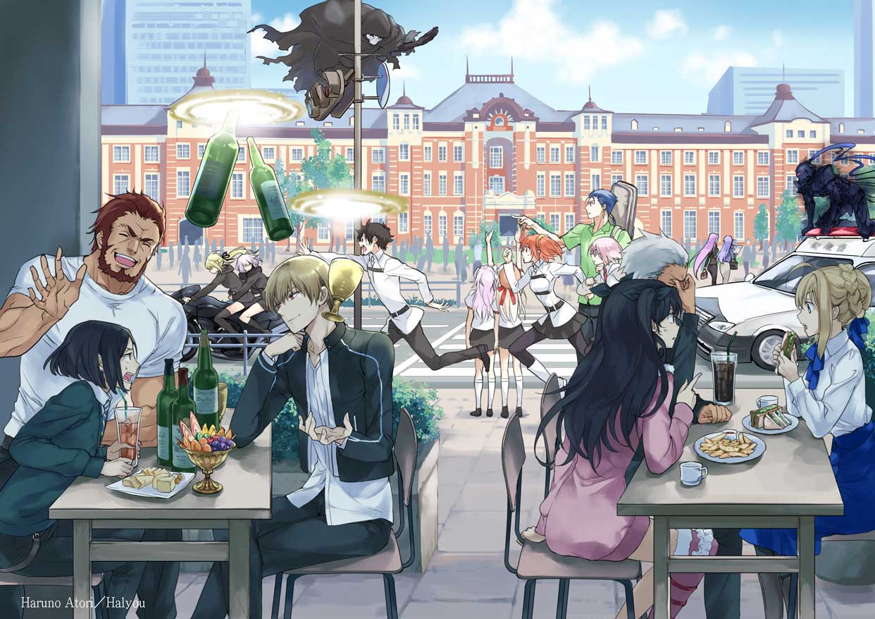 aikawa you, halyou, archer (casual wear) (fate), archer (fate), artoria ...