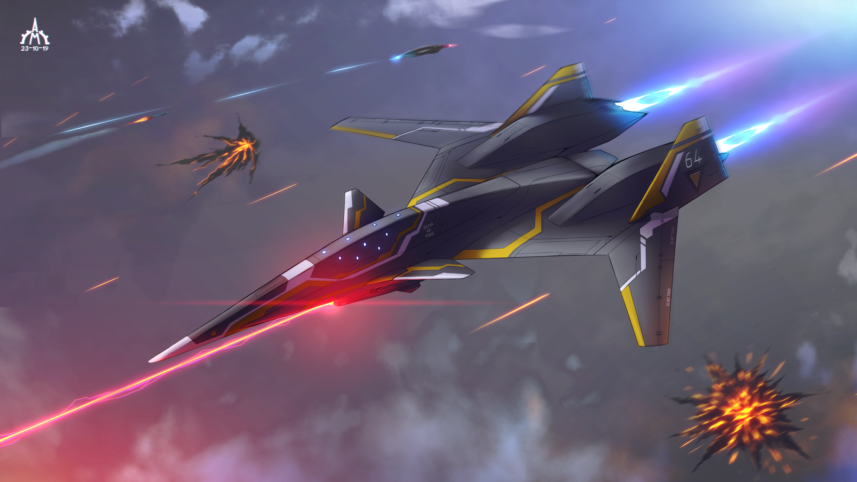 thsa, adf-01 falken, ace combat, ace combat 2, highres, aerial battle ...