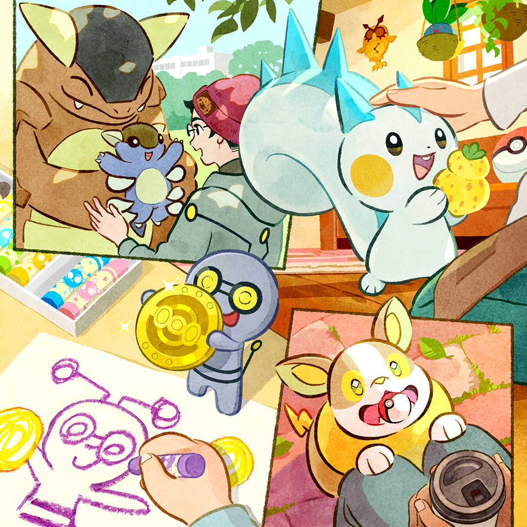 gimmighoul, gimmighoul (roaming), hoothoot, kangaskhan, minior, minior ...