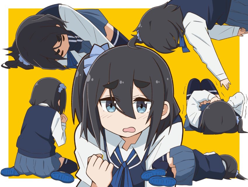 kazuemon, amamiya satsuki (mono), mono (afro), highres, 1girl, black ...