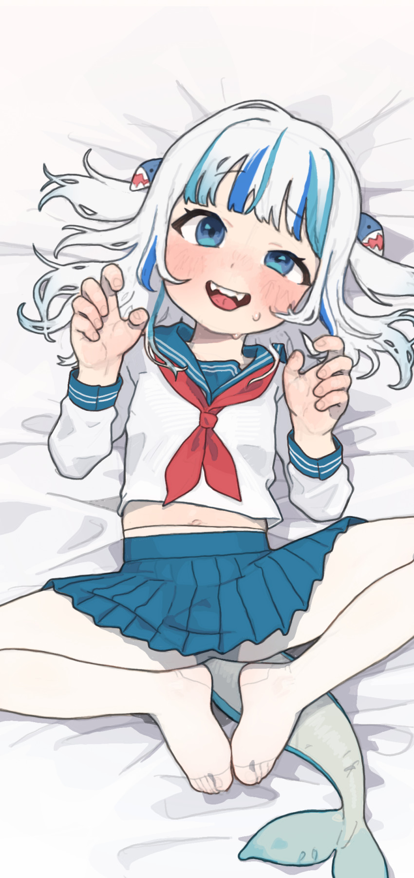 possummachine, gawr gura, hololive, hololive english, highres, 1girl, ahegao, blue eyes, blue ...