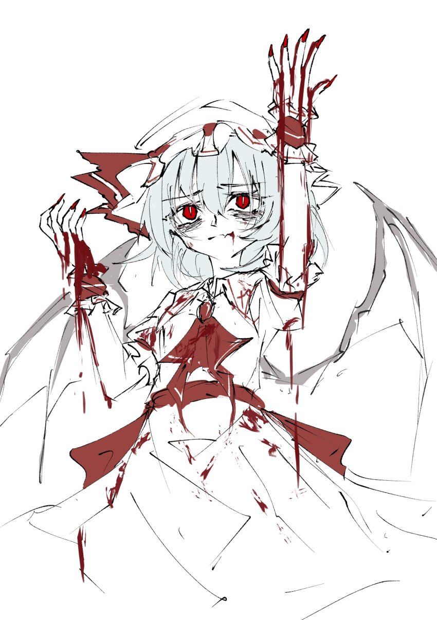 aizettonagi, remilia scarlet, touhou, absurdres, highres, 1girl, bat ...