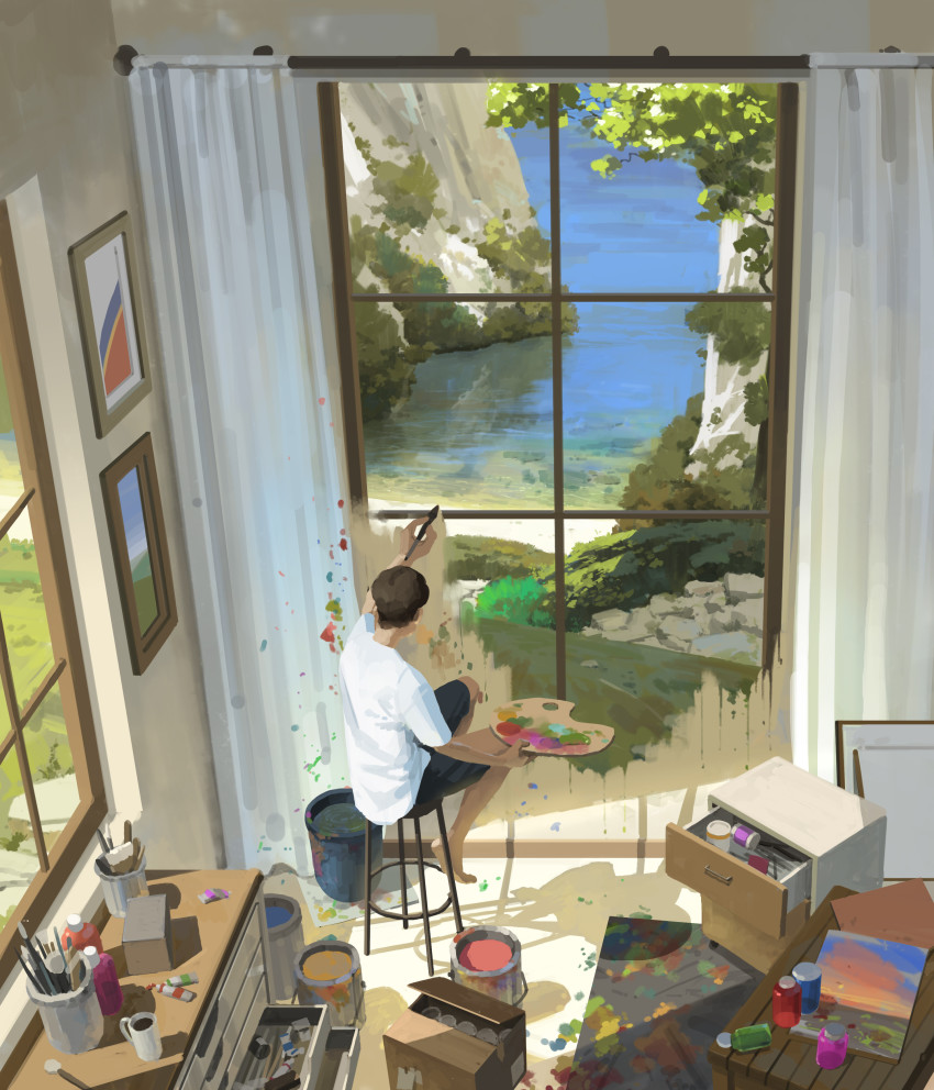 sin jonghun, original, drawing, absurdres, commentary, english ...