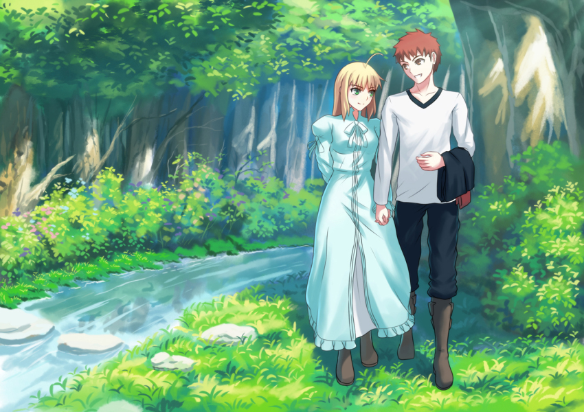 fateline alpha, artoria pendragon (fate), emiya shirou, saber (fate ...