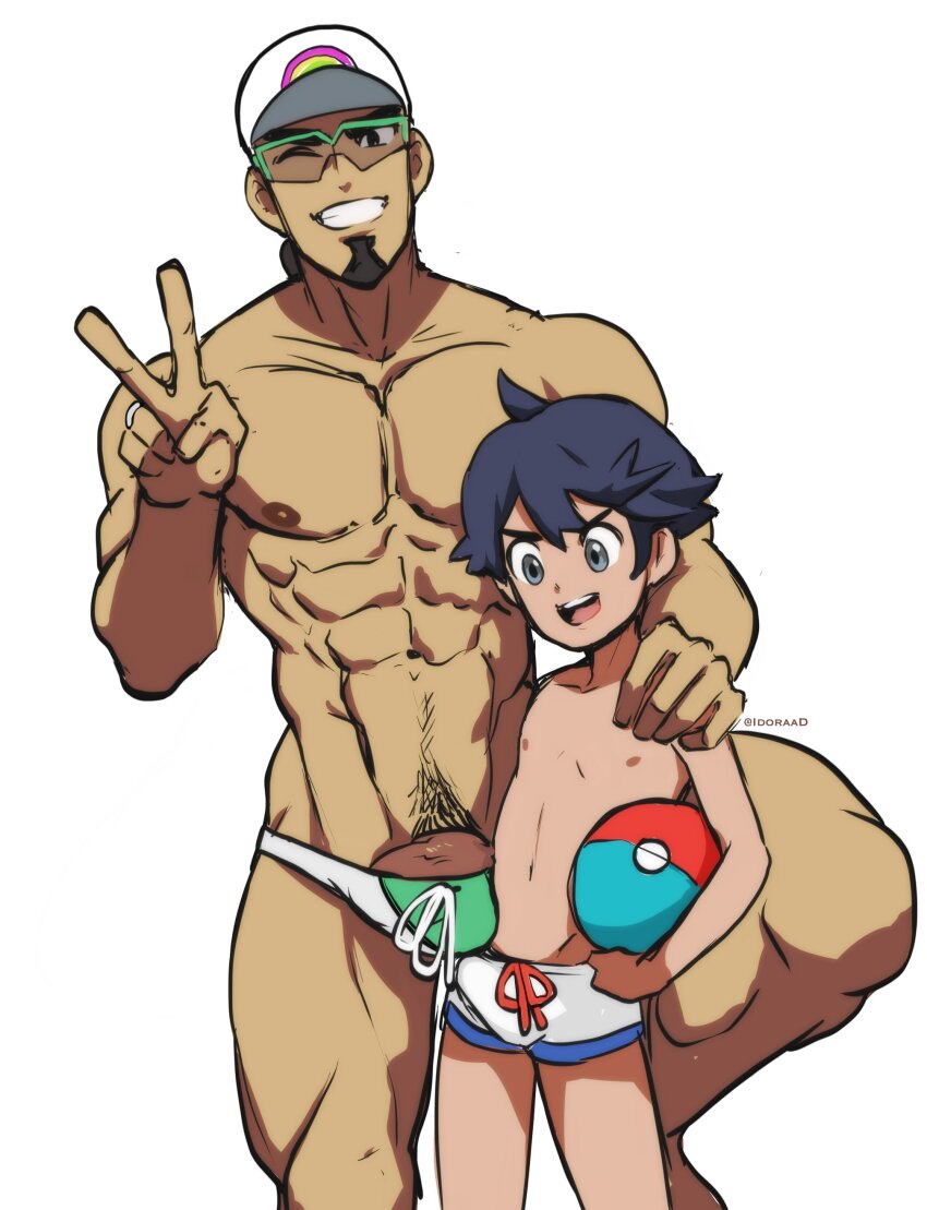 idoraad, elio (pokemon), professor kukui, nintendo, pokemon, pokemon sm, dark blue hair ...