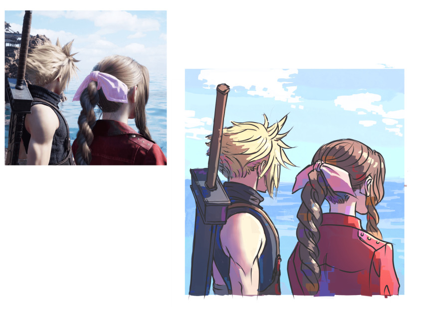 changbim13, aerith gainsborough, cloud strife, final fantasy, final ...